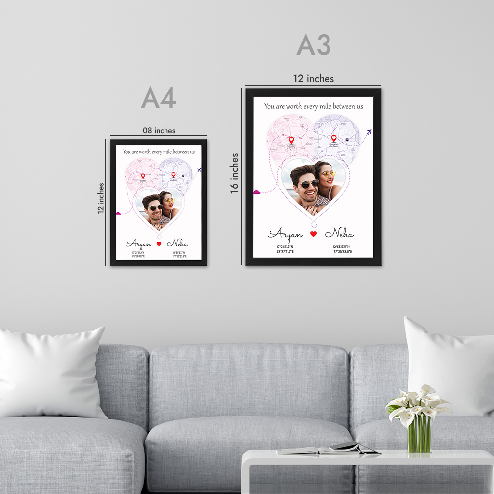 Couple’s Long Distance Frame – PrintMadly